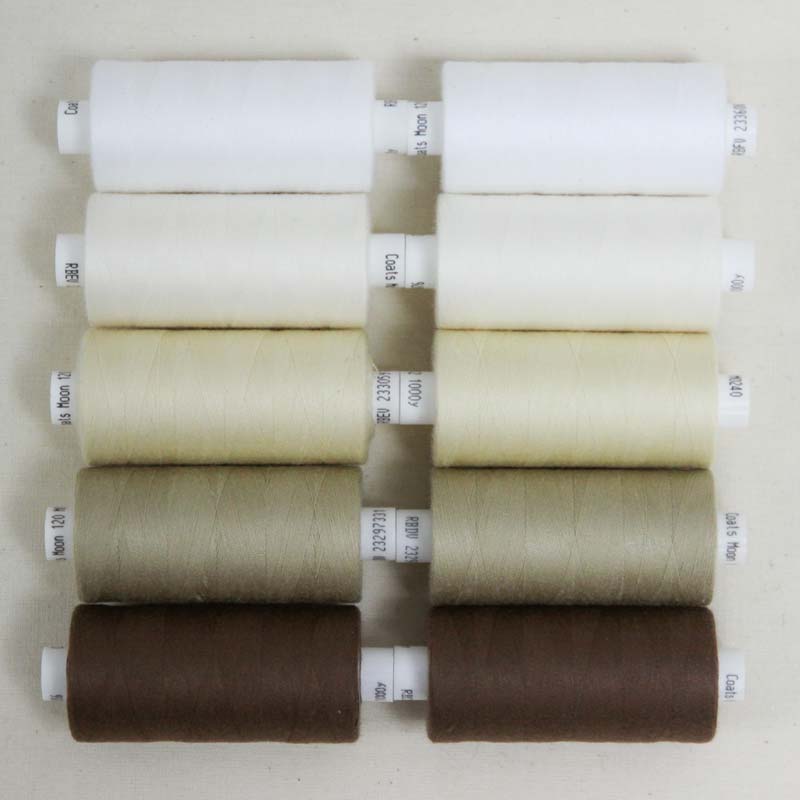 Natural-colored polyester threads