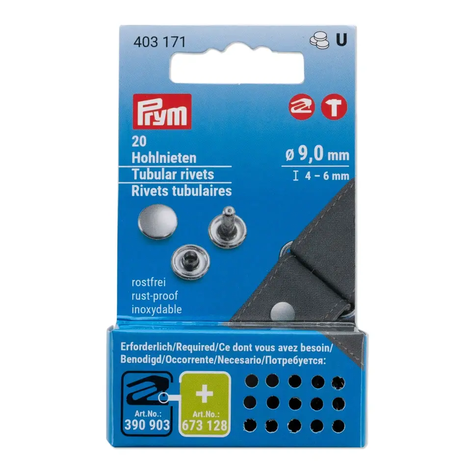 Prym Tubular Rivets, 4-6mm, silver-coloured, 20 items - Marent Crafts ...